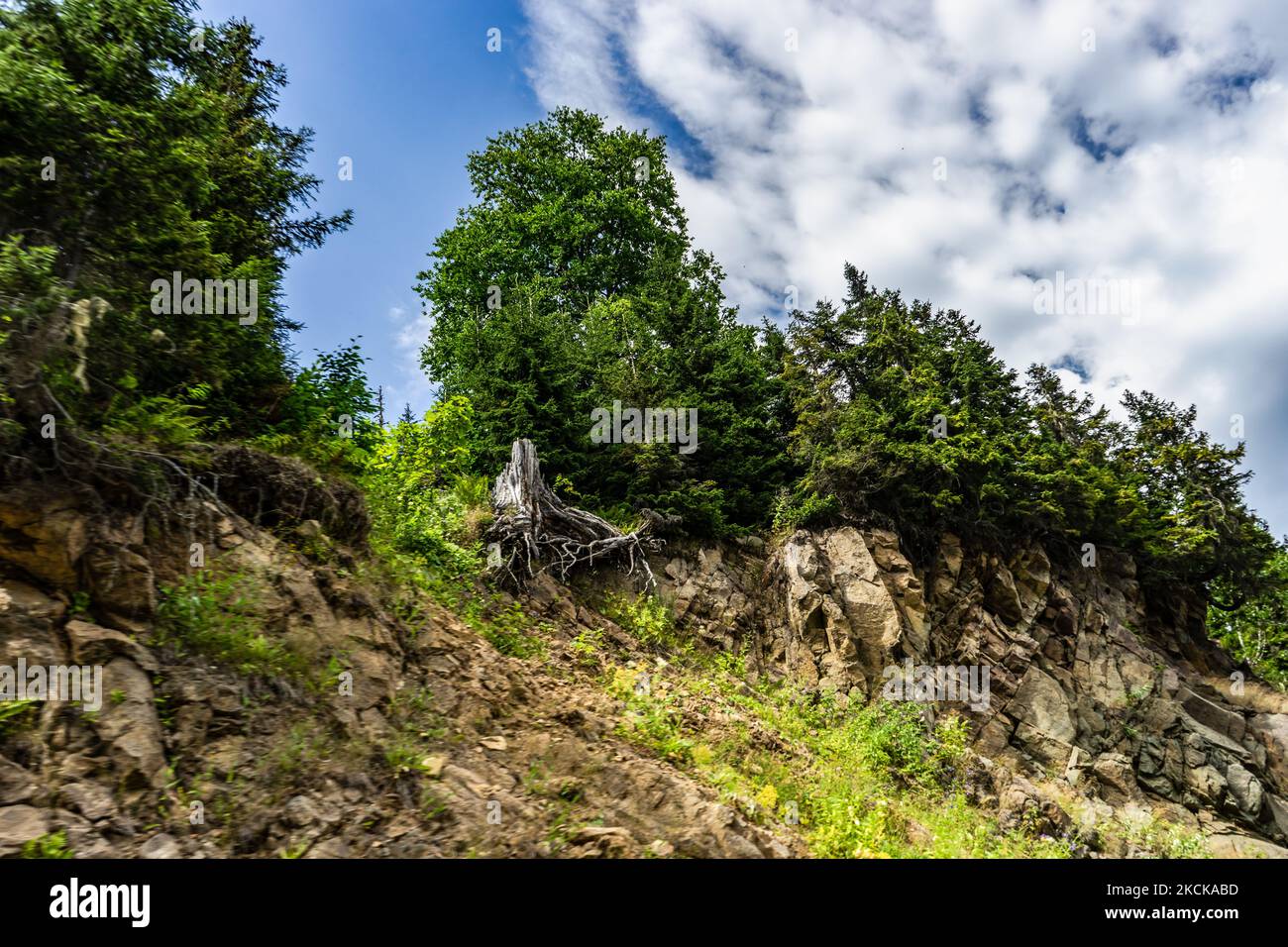 Mountain landscape in famous recreation zone of Guria region in western ...
