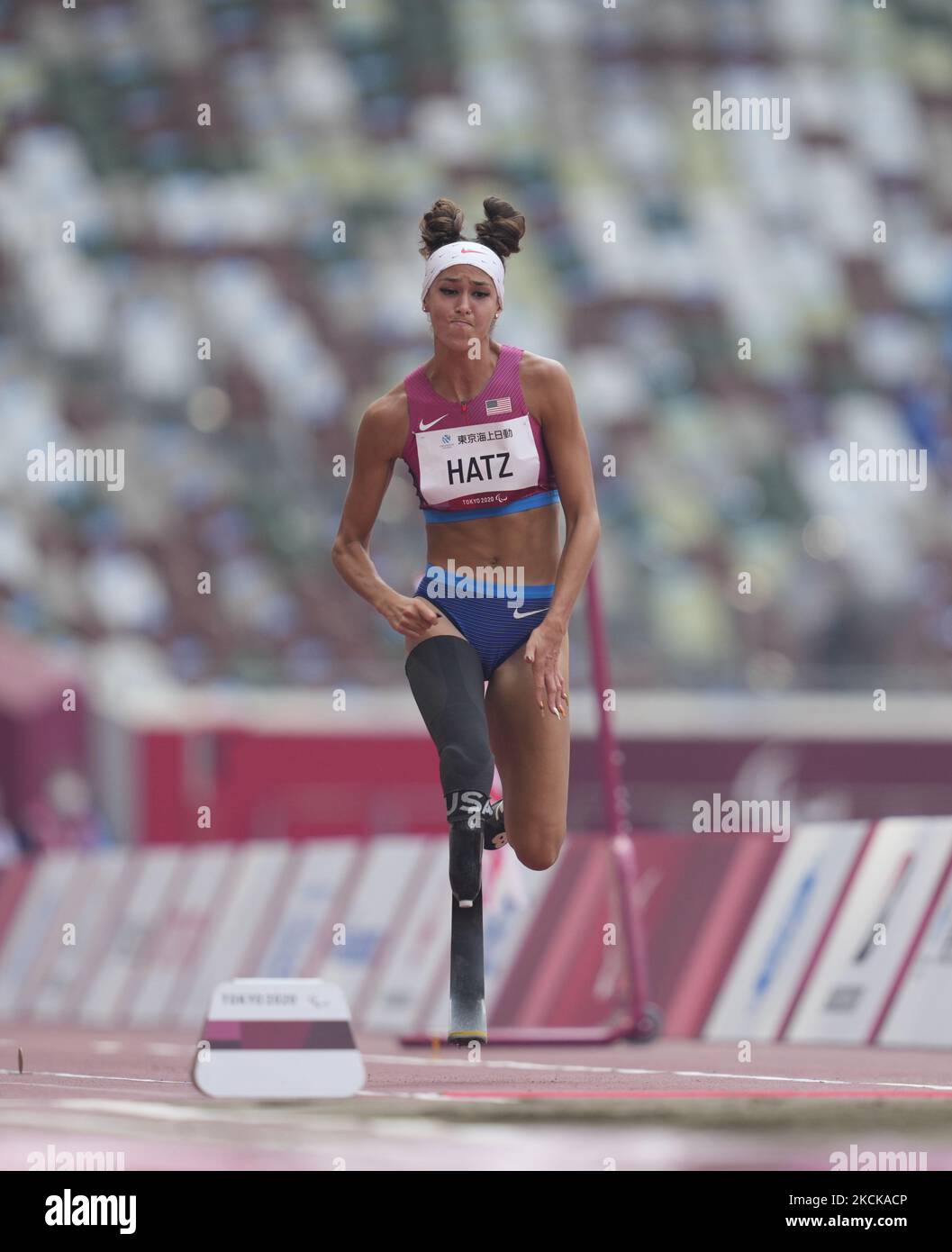 Beatriz Hatz from USA at long jump during athletics at the Tokyo ...