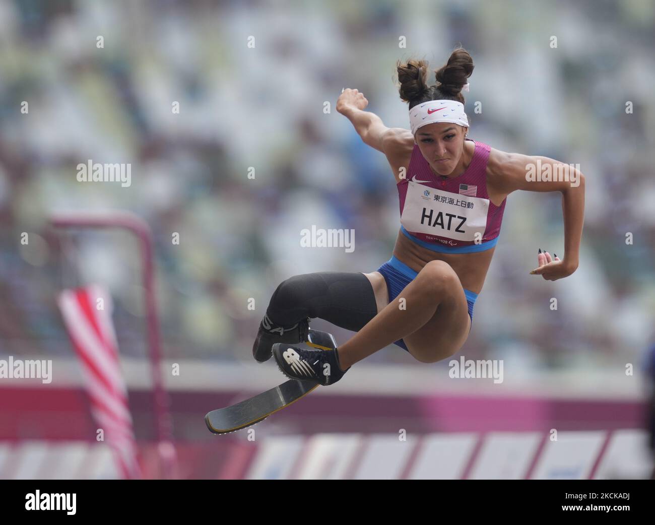Beatriz Hatz from USA at long jump during athletics at the Tokyo ...