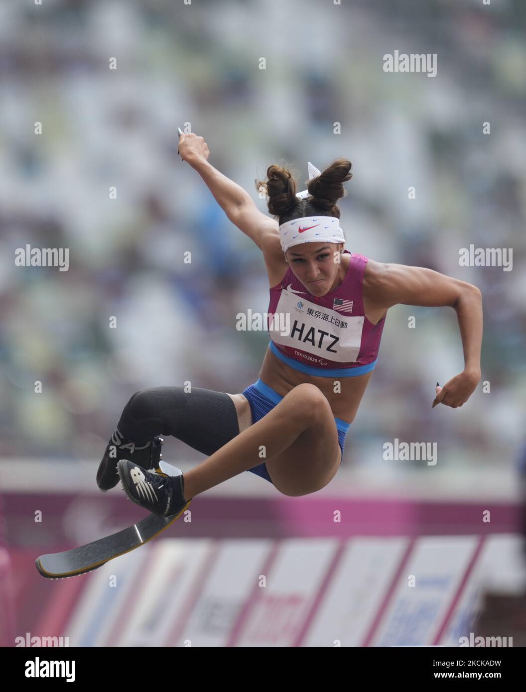 Beatriz Hatz from USA at long jump during athletics at the Tokyo ...