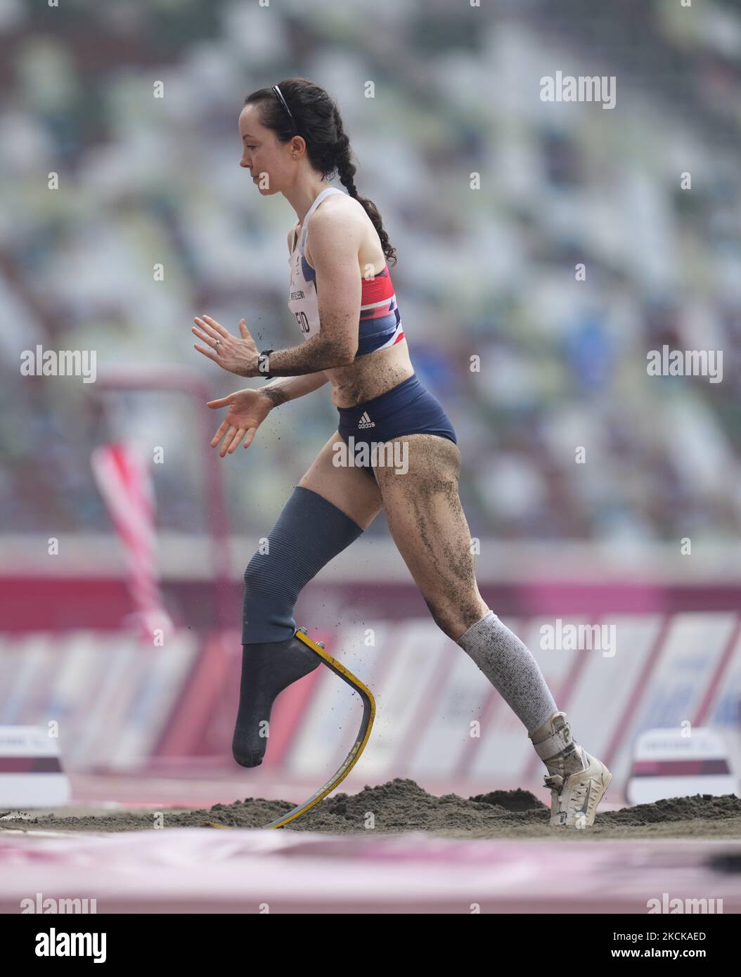 Stef Reid from Great Britain at long jump during athletics at the Tokyo ...