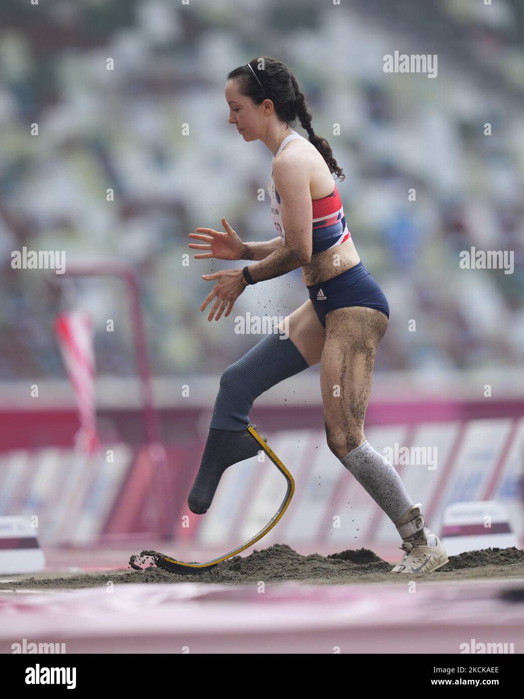 Stef Reid from Great Britain at long jump during athletics at the Tokyo ...