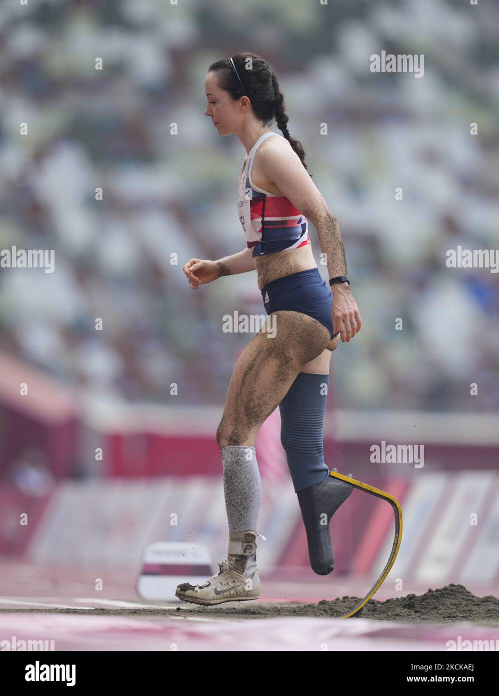 Stef Reid from Great Britain at long jump during athletics at the Tokyo ...