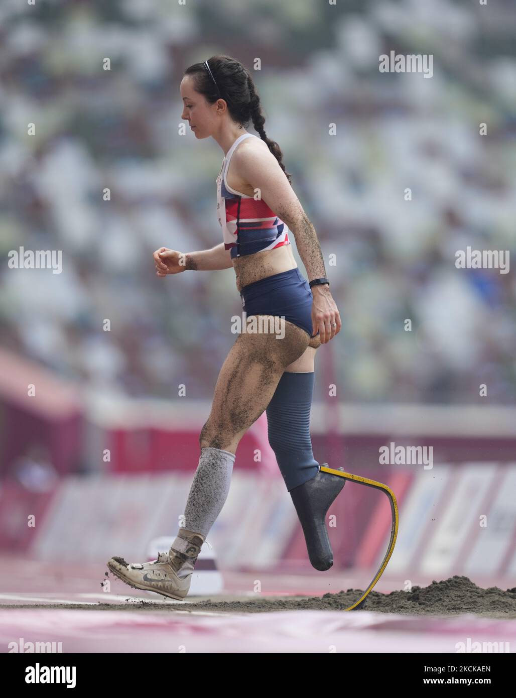 Stef Reid from Great Britain at long jump during athletics at the Tokyo ...