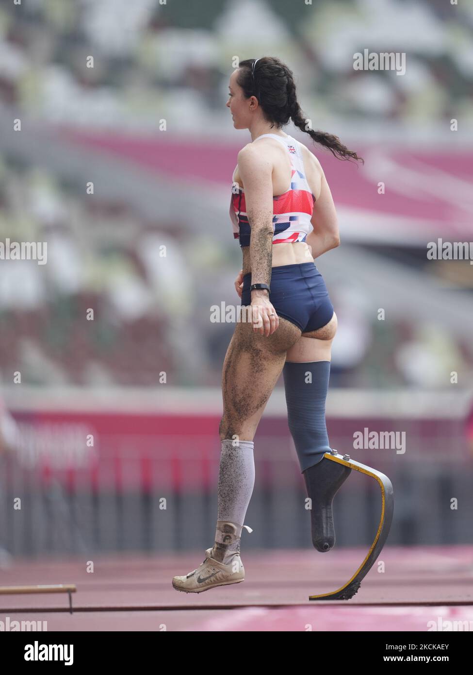 Stef Reid from Great Britain at long jump during athletics at the Tokyo ...