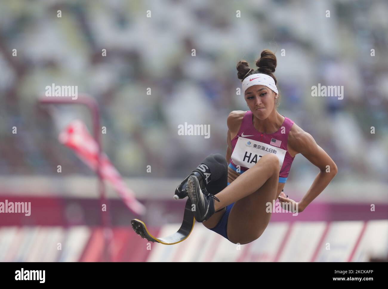 Beatriz Hatz from USA at long jump during athletics at the Tokyo ...