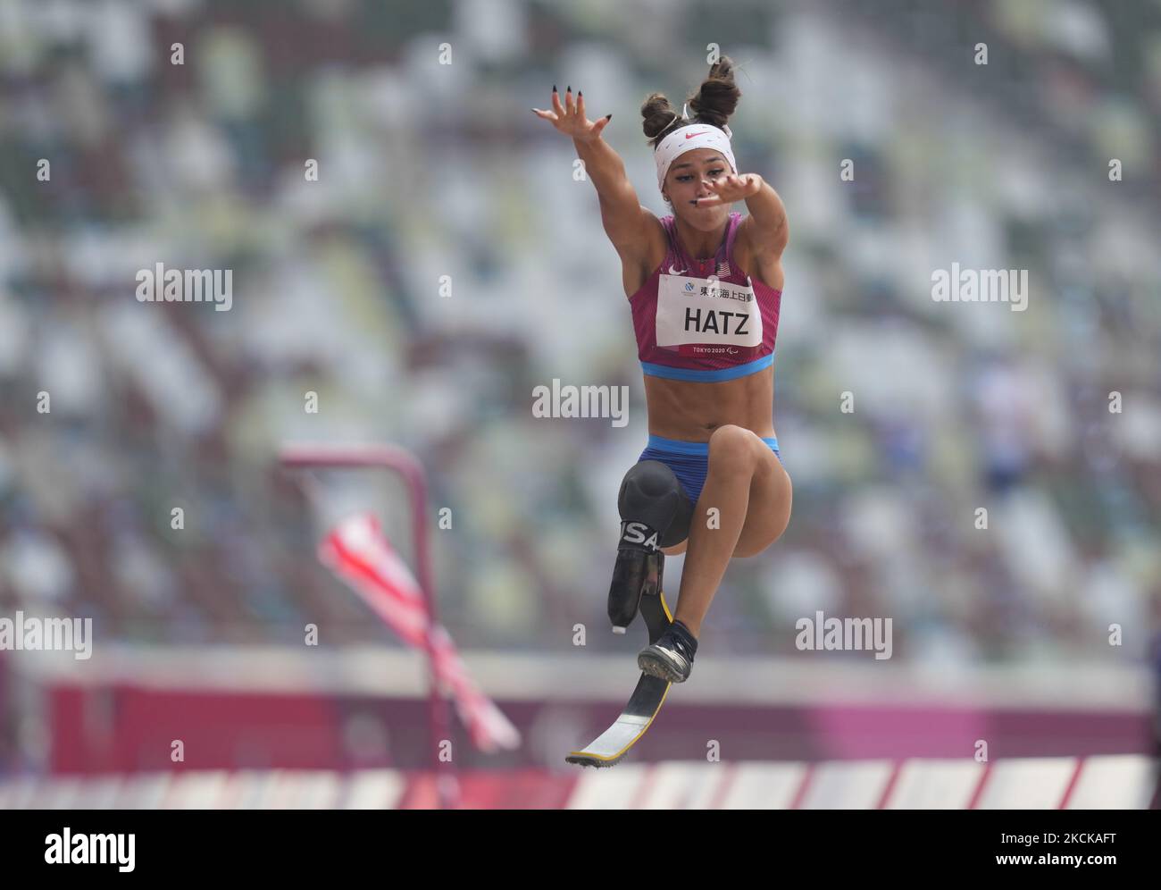 Beatriz Hatz from USA at long jump during athletics at the Tokyo ...