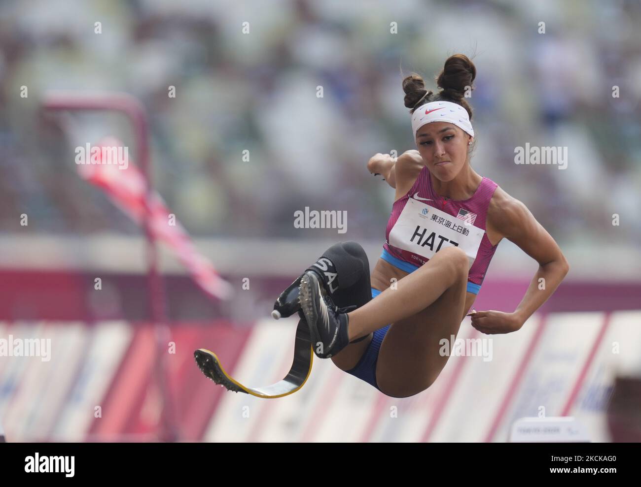 Beatriz Hatz from USA at long jump during athletics at the Tokyo ...