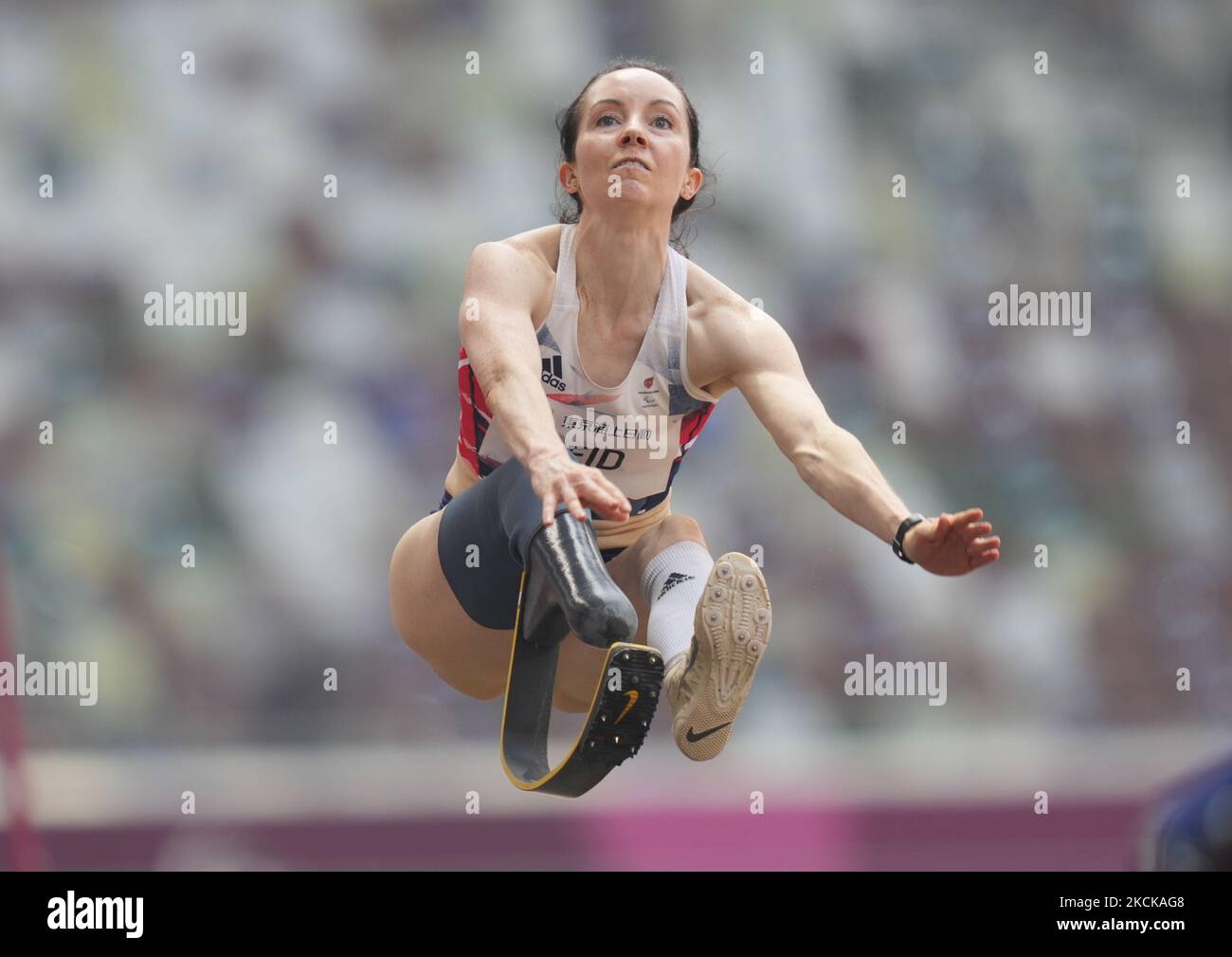 Stef Reid from Great Britain at long jump during athletics at the Tokyo ...