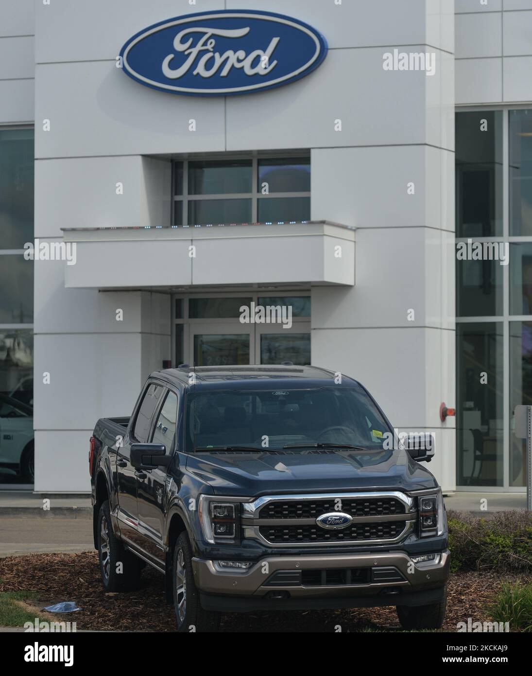 Ford truck parked outside a Ford dealership in South Edmonton. On ...