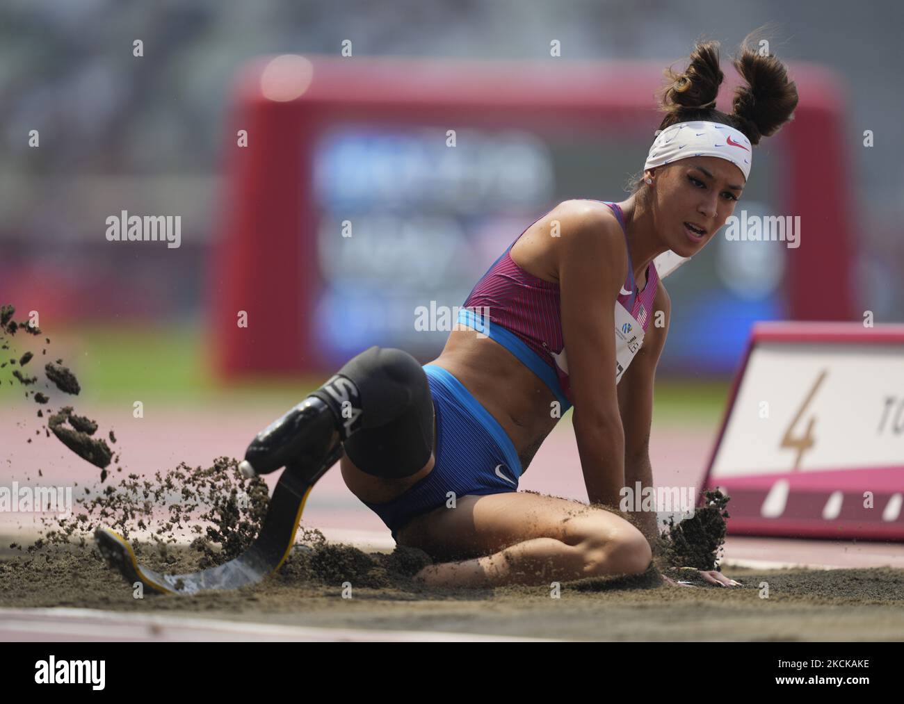 Beatriz Hatz from USA at long jump during athletics at the Tokyo ...
