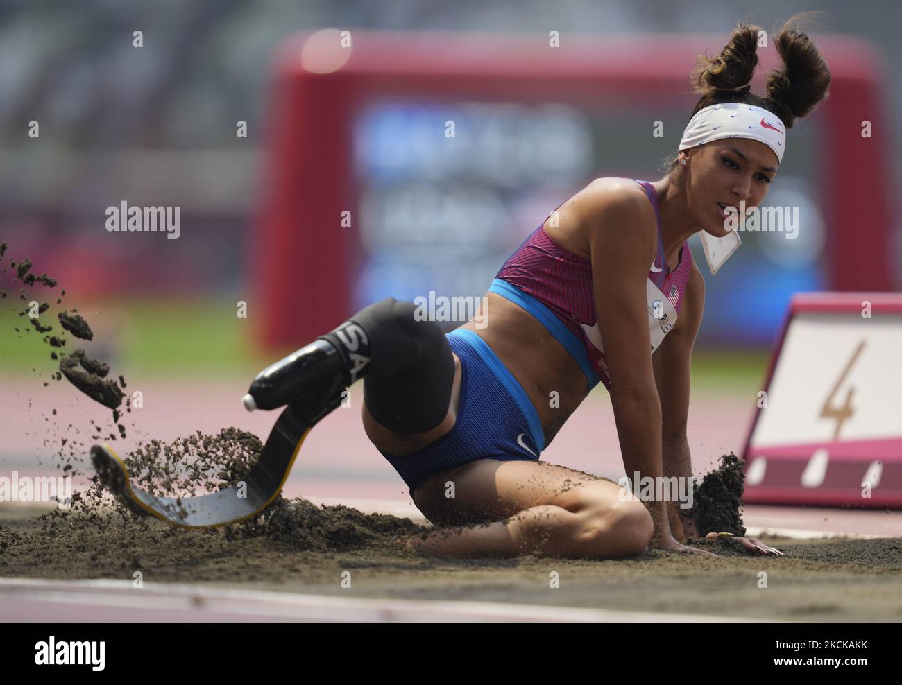 Beatriz Hatz from USA at long jump during athletics at the Tokyo ...