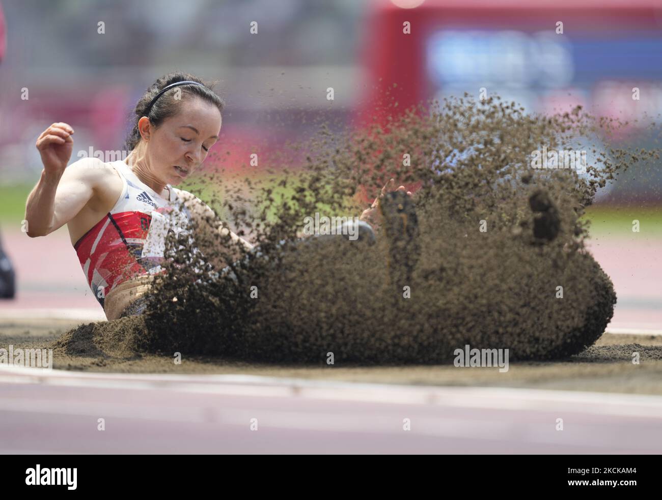 Stef Reid from Great Britain at long jump during athletics at the Tokyo ...
