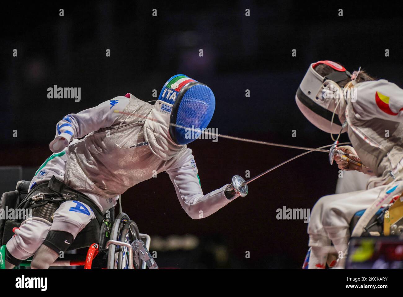 Beatrice ''Bebe'' Vio (ITA) wins against Jingjing Zhou of China with ...