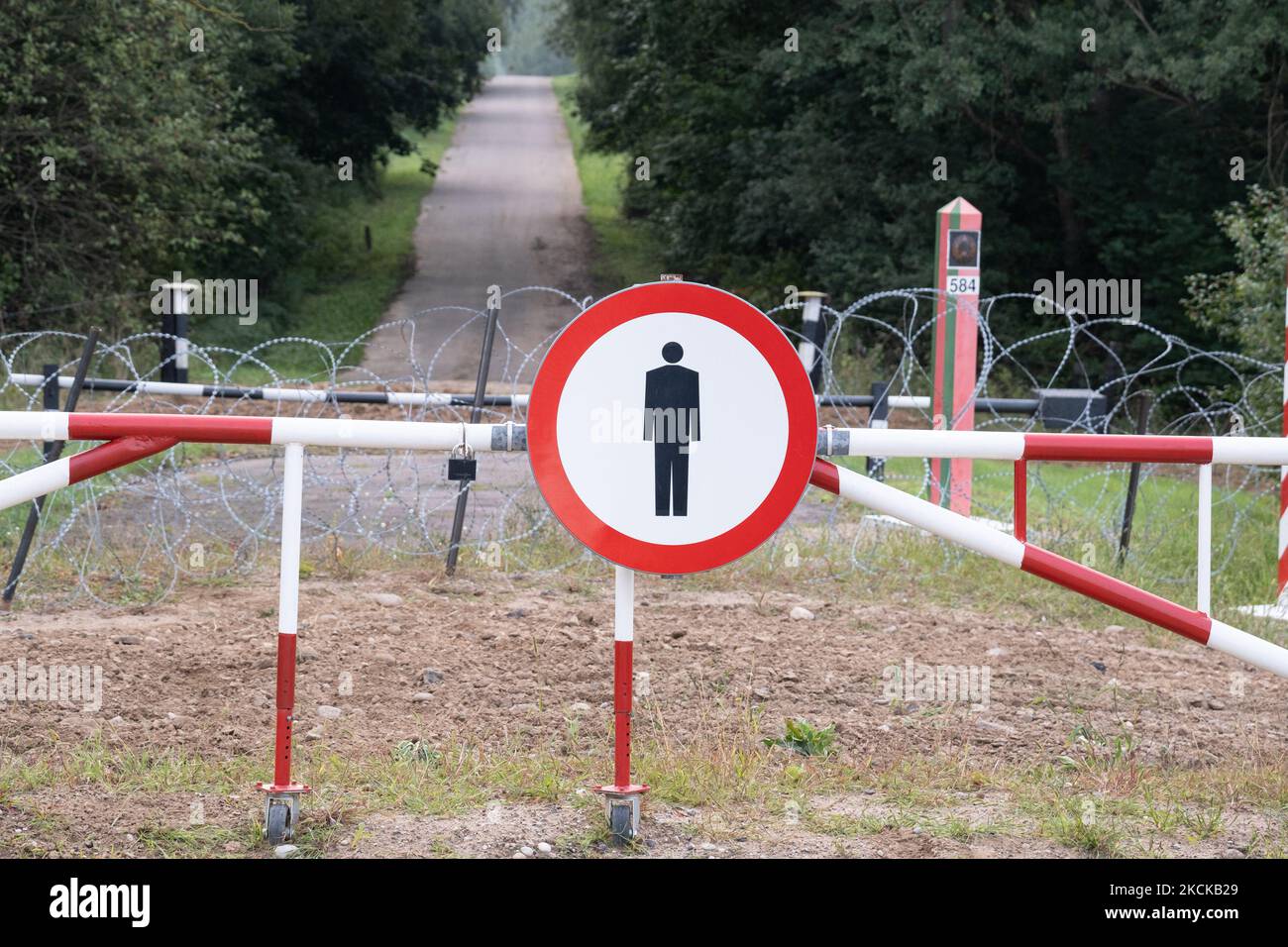 Border barrier on Poland-Belarus border .Border between Poland and ...