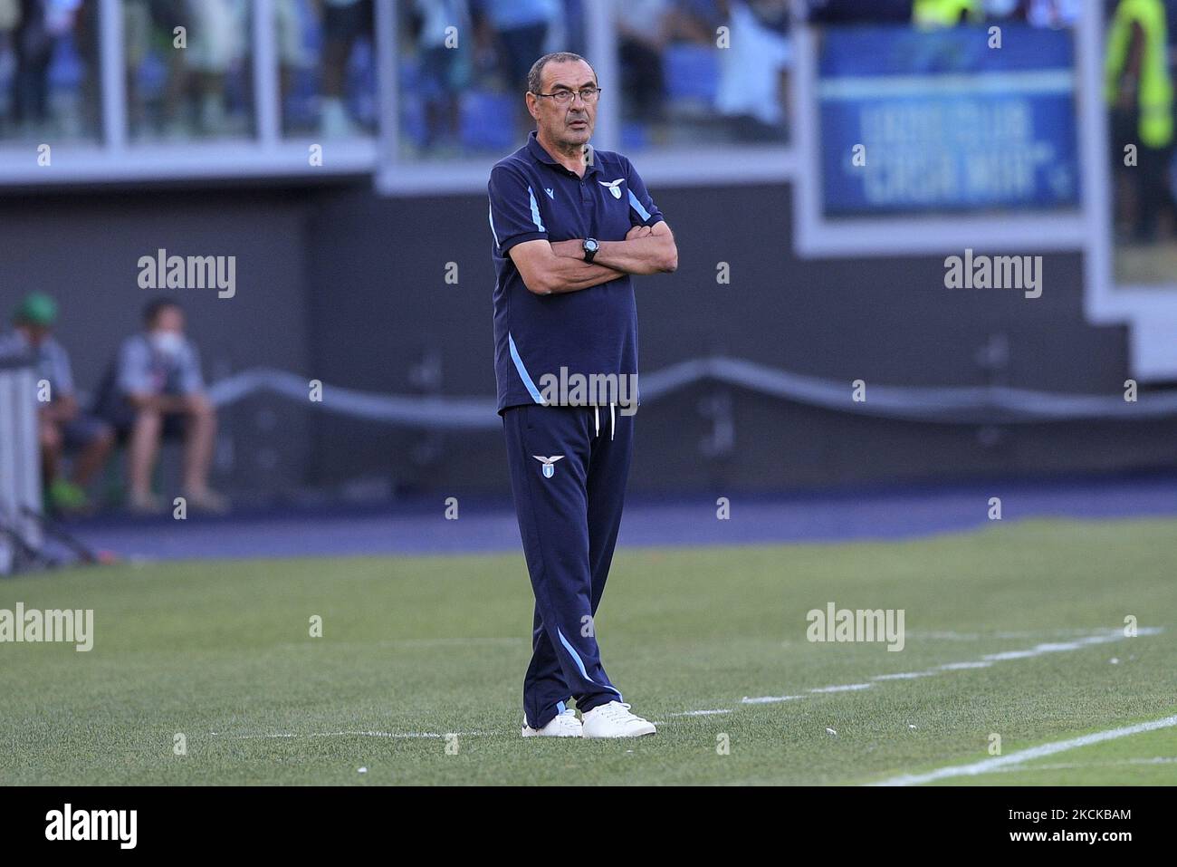 Maurizio Sarri manager of SS Lazio looks on during the Serie A match ...