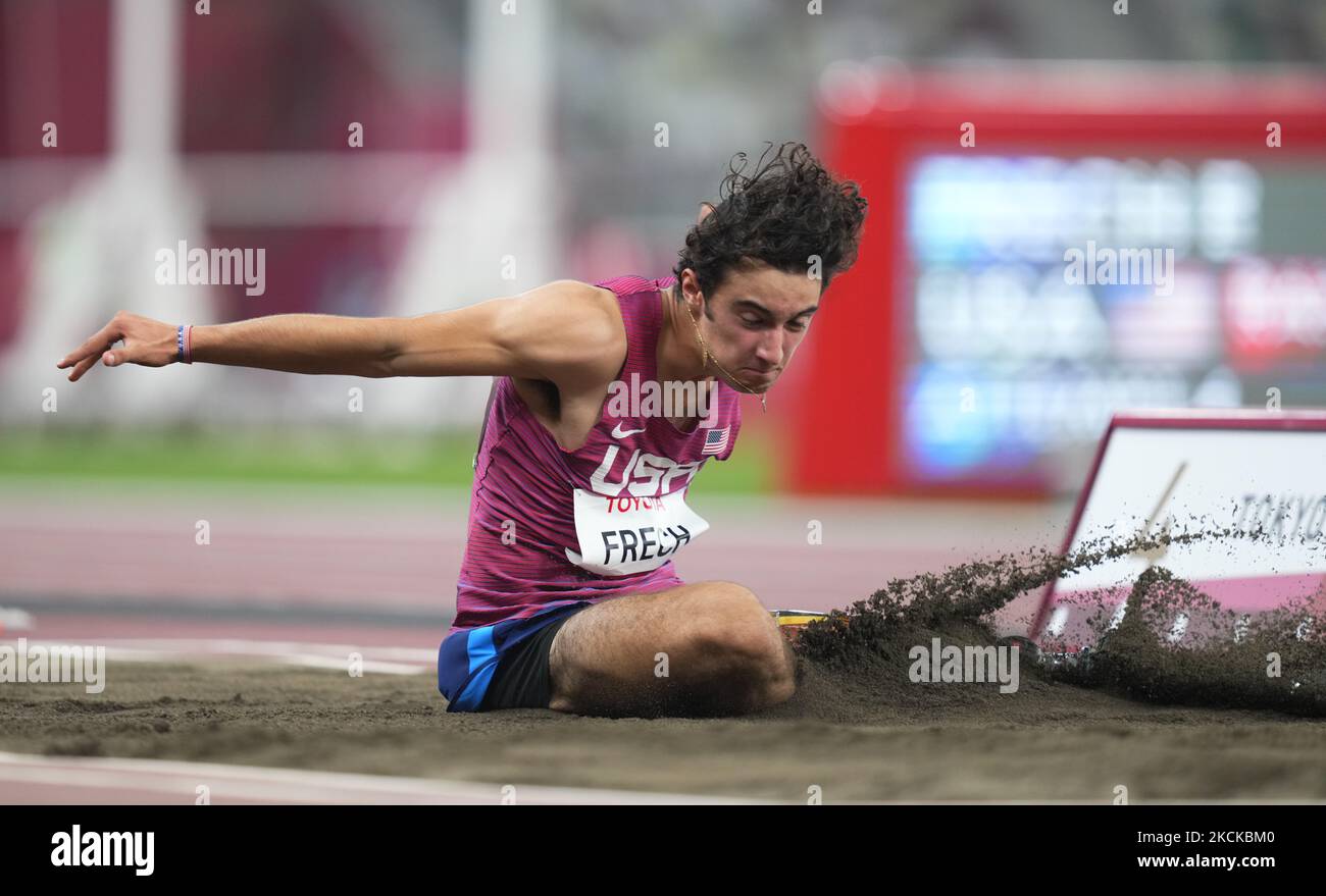 Ezra Frech from USA at longjump during athletics at the Tokyo ...