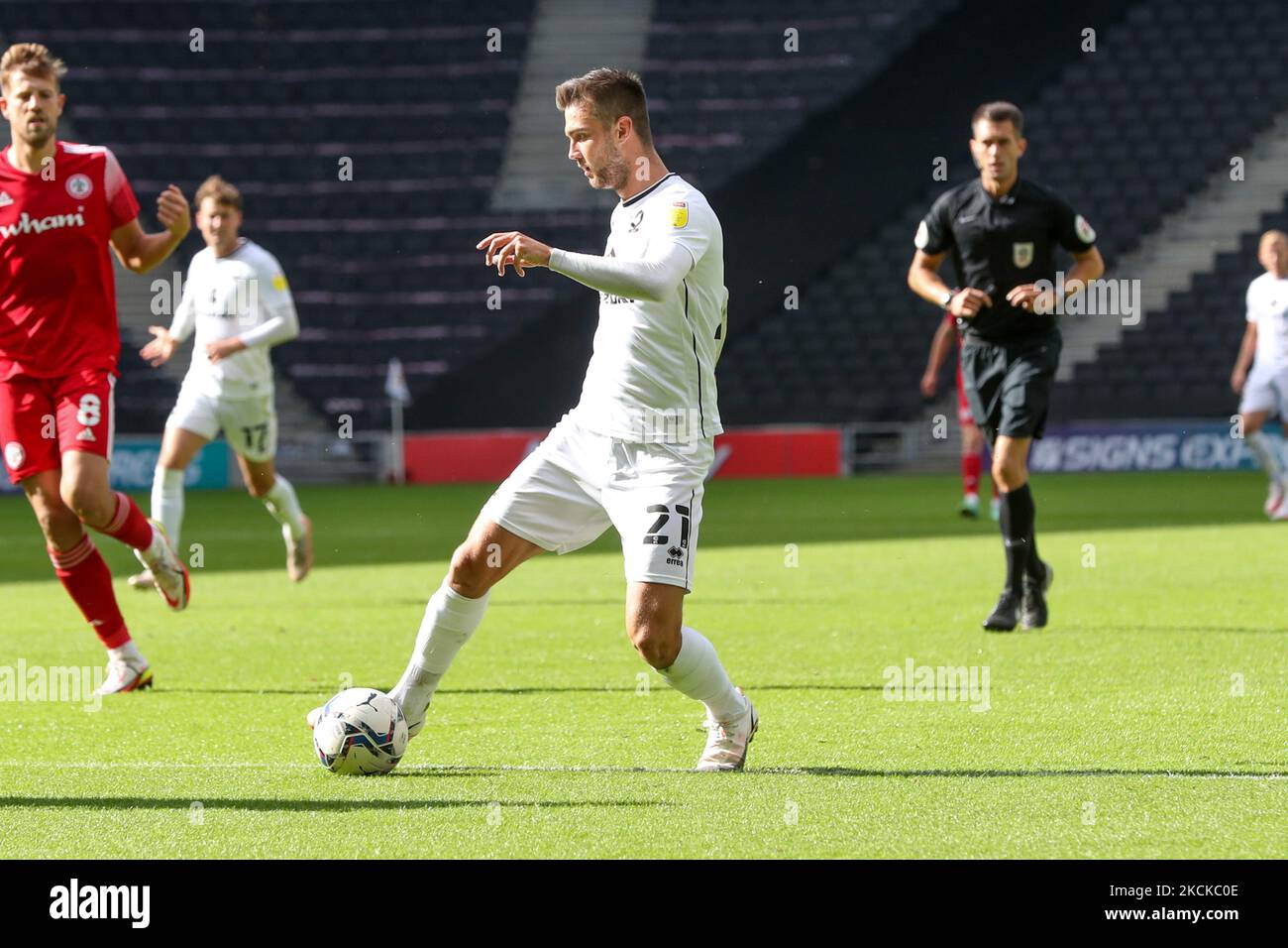 Milton Keynes Dons Daniel Harvie during the second half of the Sky Bet ...