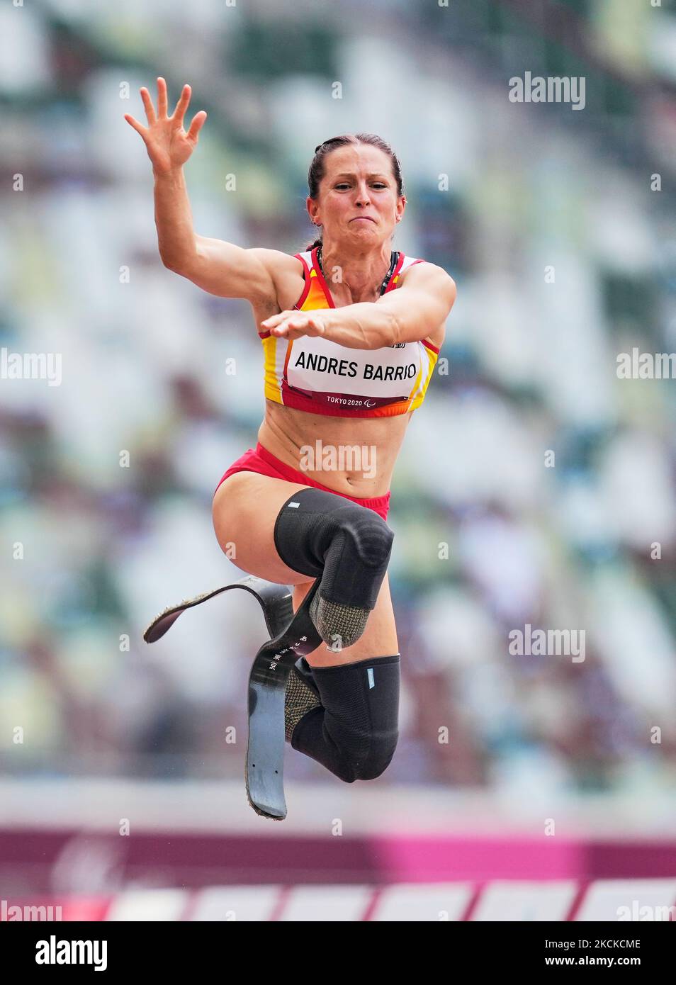 Sara Andres Barrio from during athletics at the Tokyo Paralympics ...