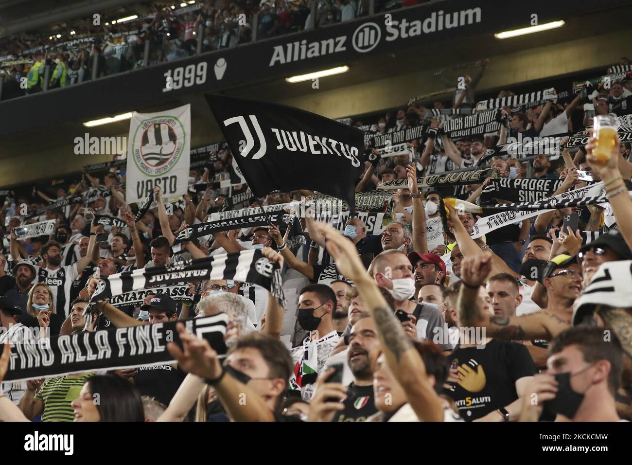 Fans of Juventus attend before the Serie A match between Juventus and ...