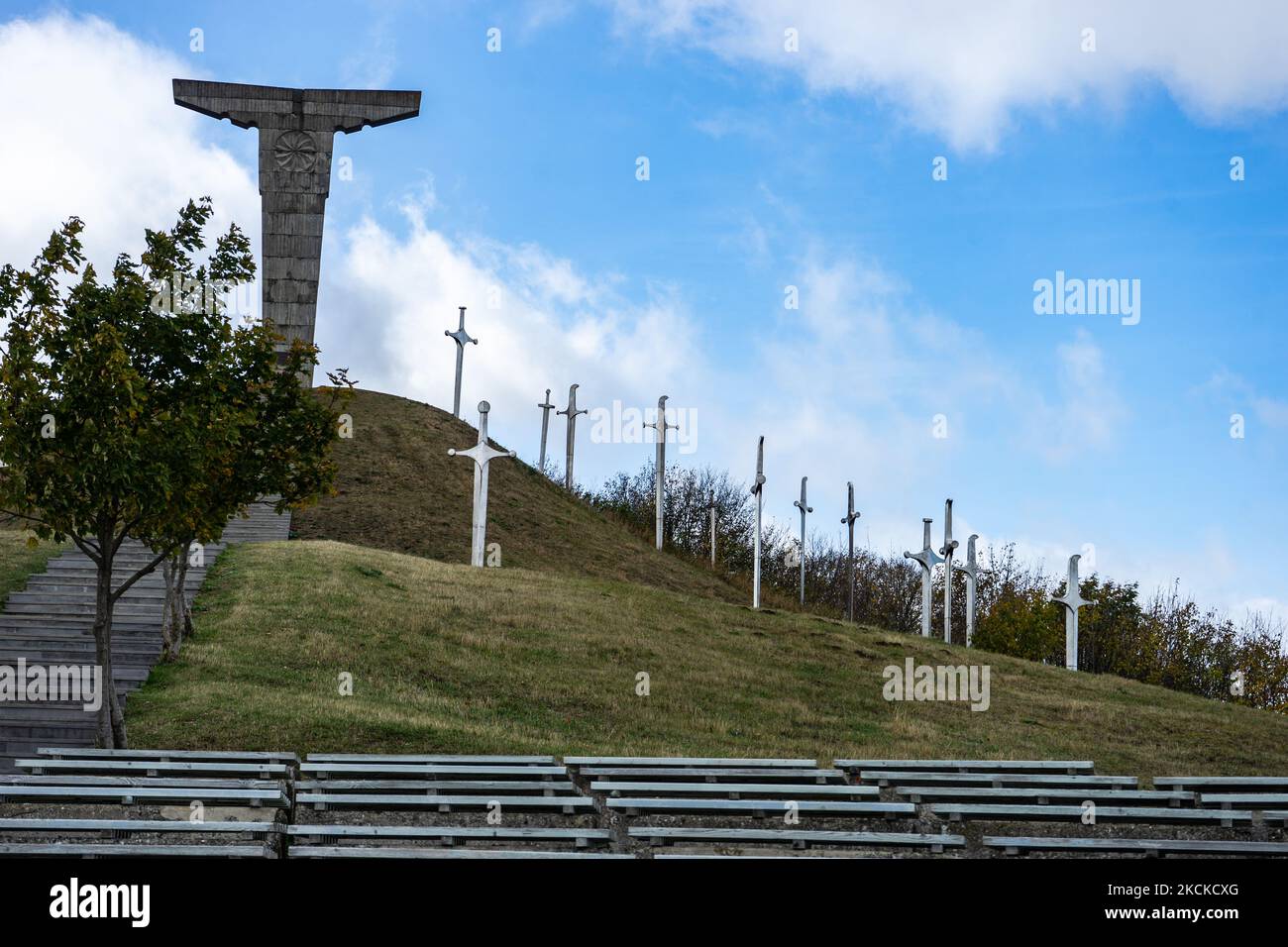 Giant swards of Didgori battle monument, famous travel landmark of ...