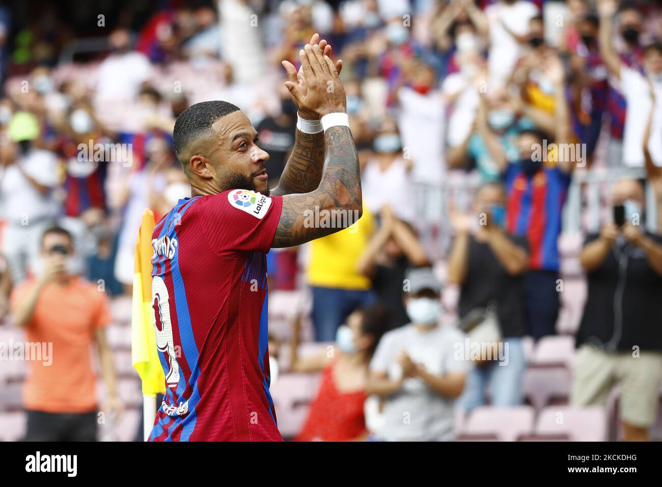 09 Memphis Depay of FC Barcelona celebrating his goal during the La ...