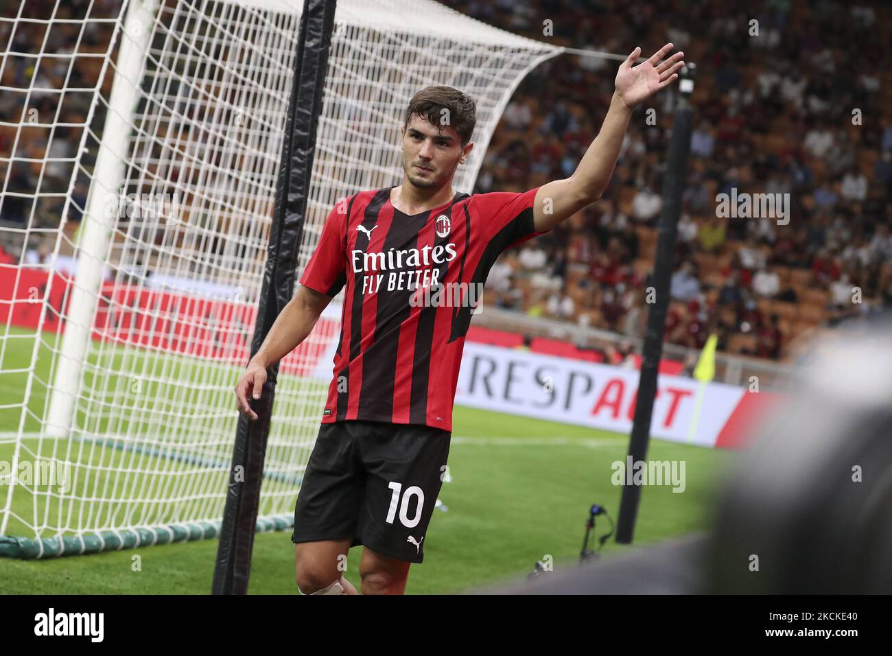 Brahim Díaz of AC Milan celebrates during the Serie A match between AC ...
