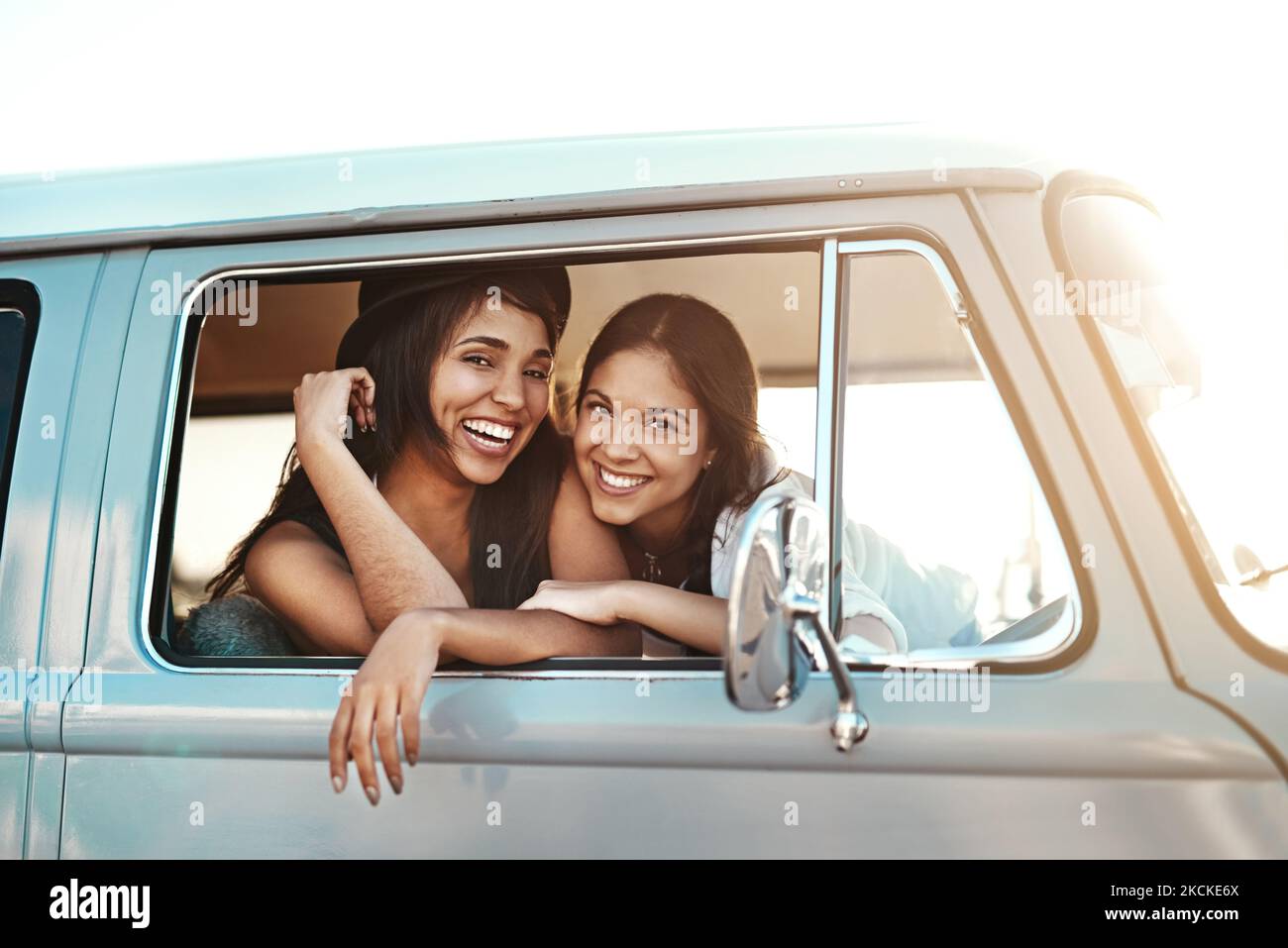 Doesnt matter where youre going but whos next to you. two happy young ...