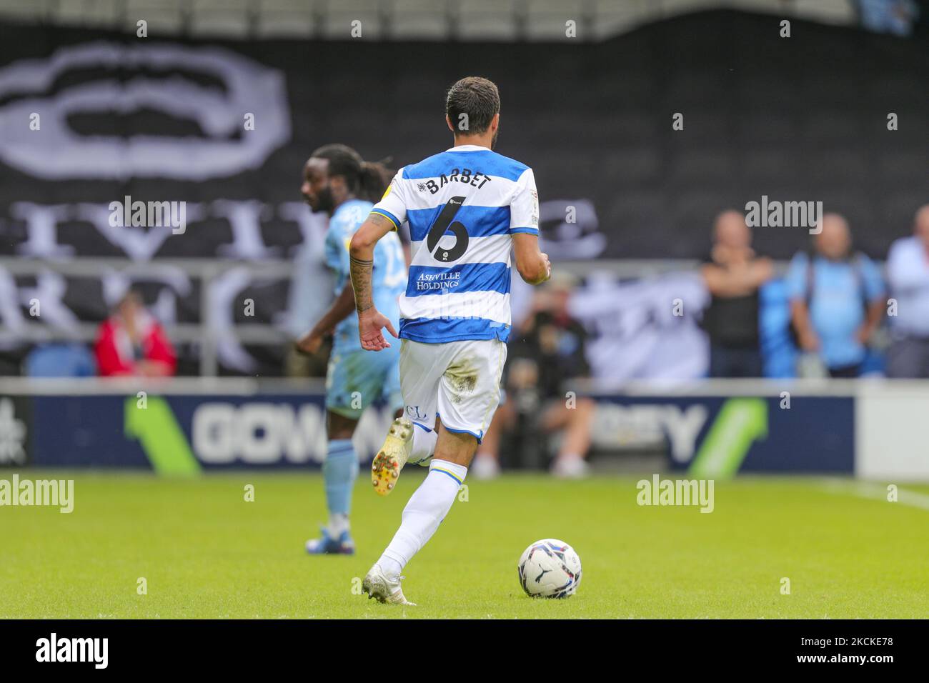 QPRâ€™s Yoann Barbet on the ball during the Sky Bet Championship match ...