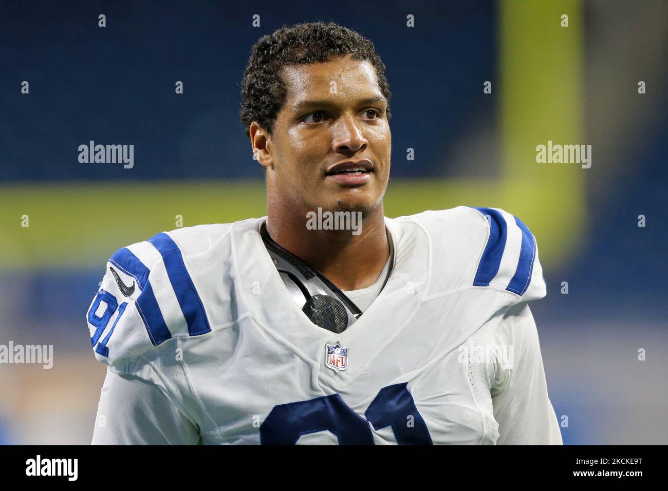 Indianapolis Colts defensive end Isaac Rochell (91) is seen after the ...