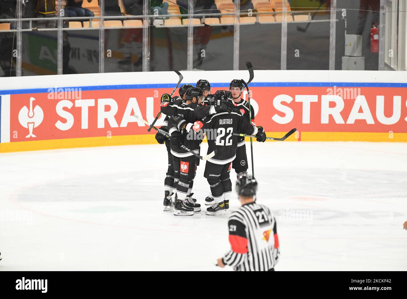 celebrations after the goal of the Lugano players Champions Hockey ... celebrations after the goal of the Lugano players Champions Hockey ...