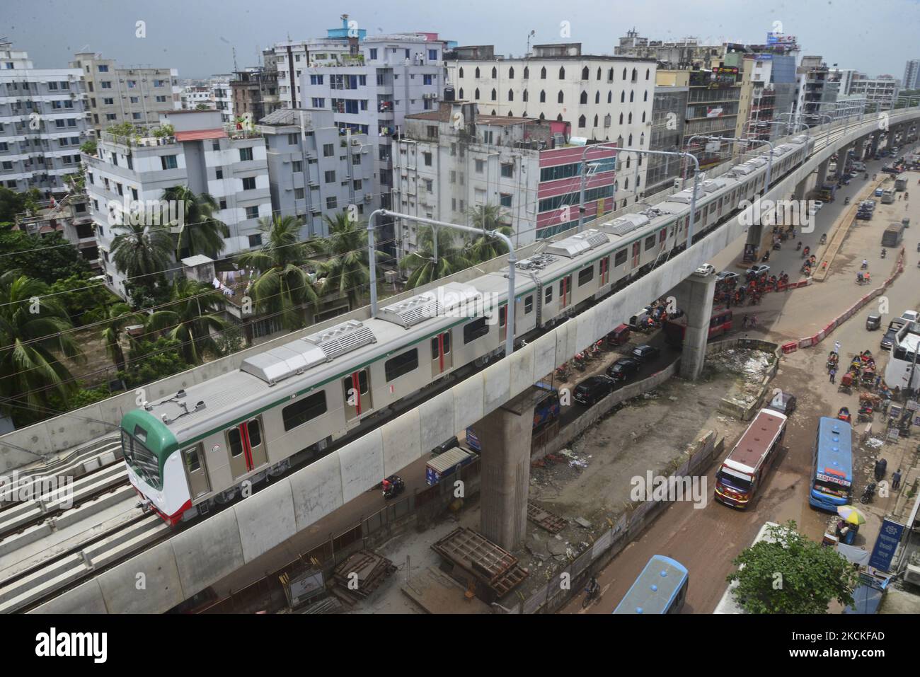 Bangladesh's first-ever metro rail train during its first formal trial ...