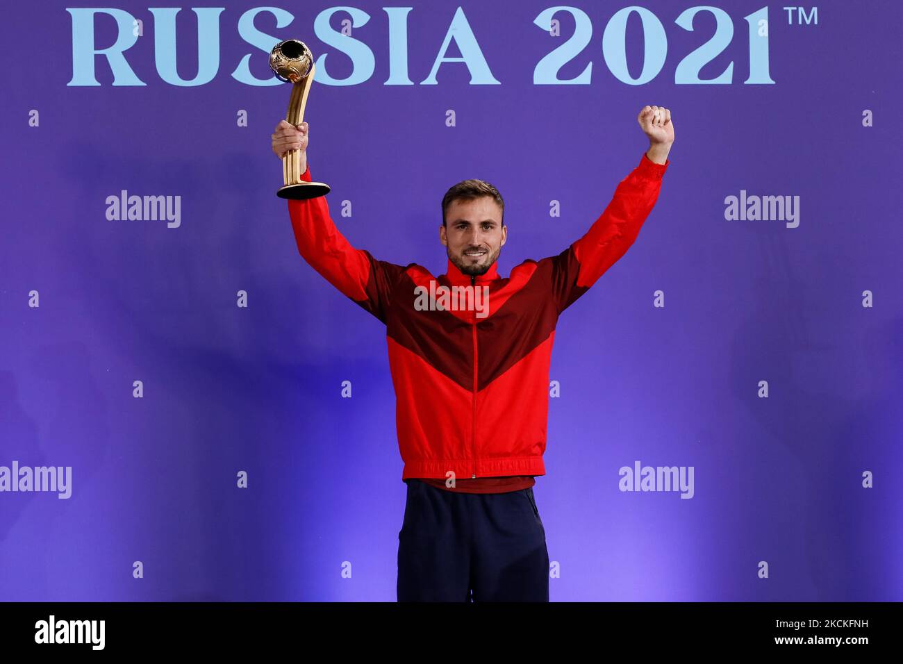 Noel Ott of Switzerland poses with his Golden Ball award during the ...