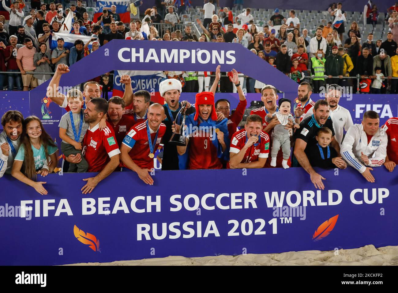 Players of Football Union of Russia celebrate their world championship ...