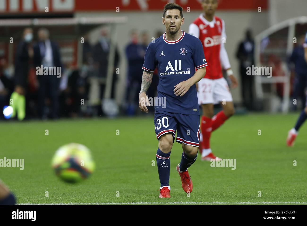 Lionel Messi during the French championship Ligue 1 football match ...