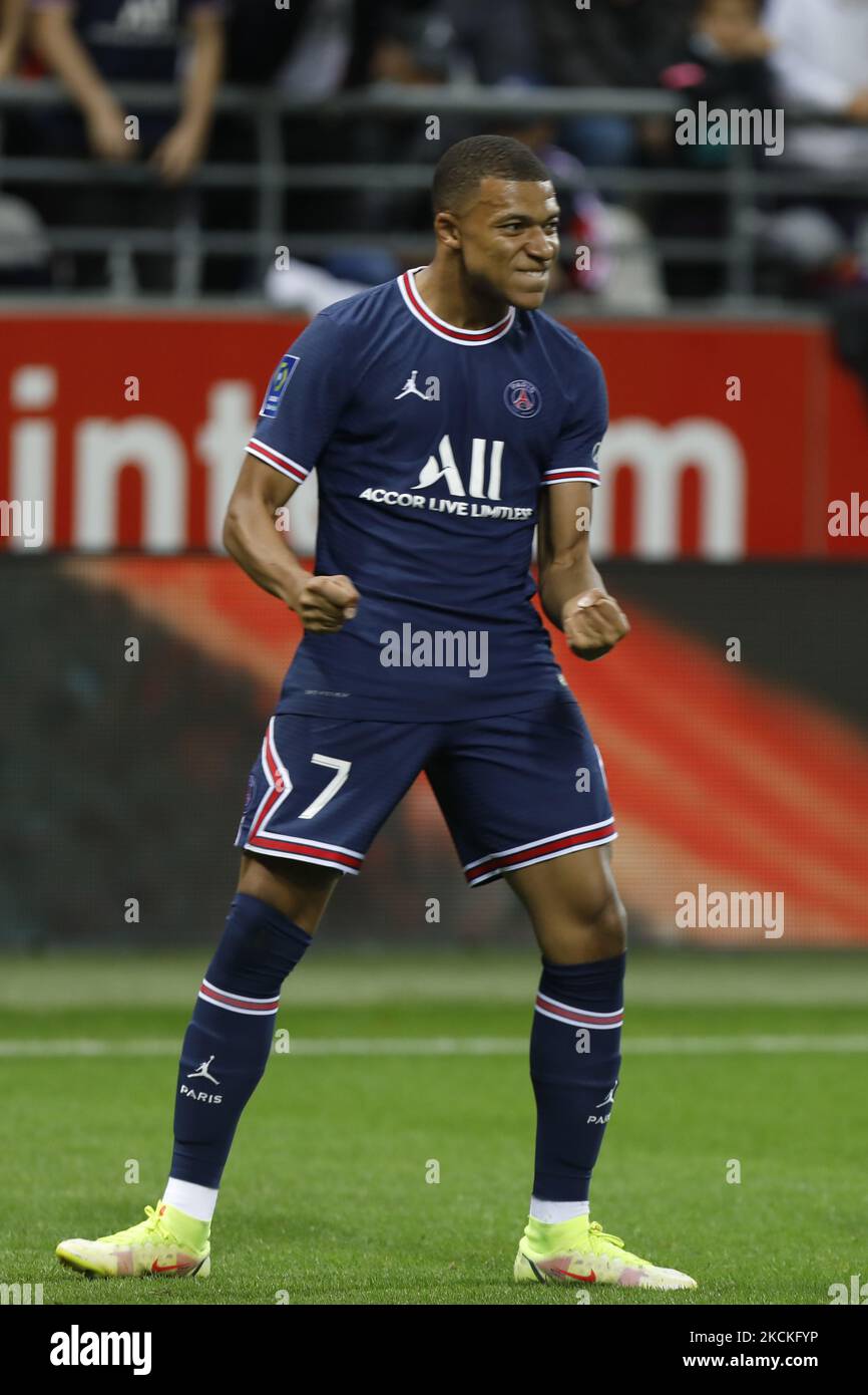 Kylian Mbappe during the French championship Ligue 1 football match between Stade de Reims and ...