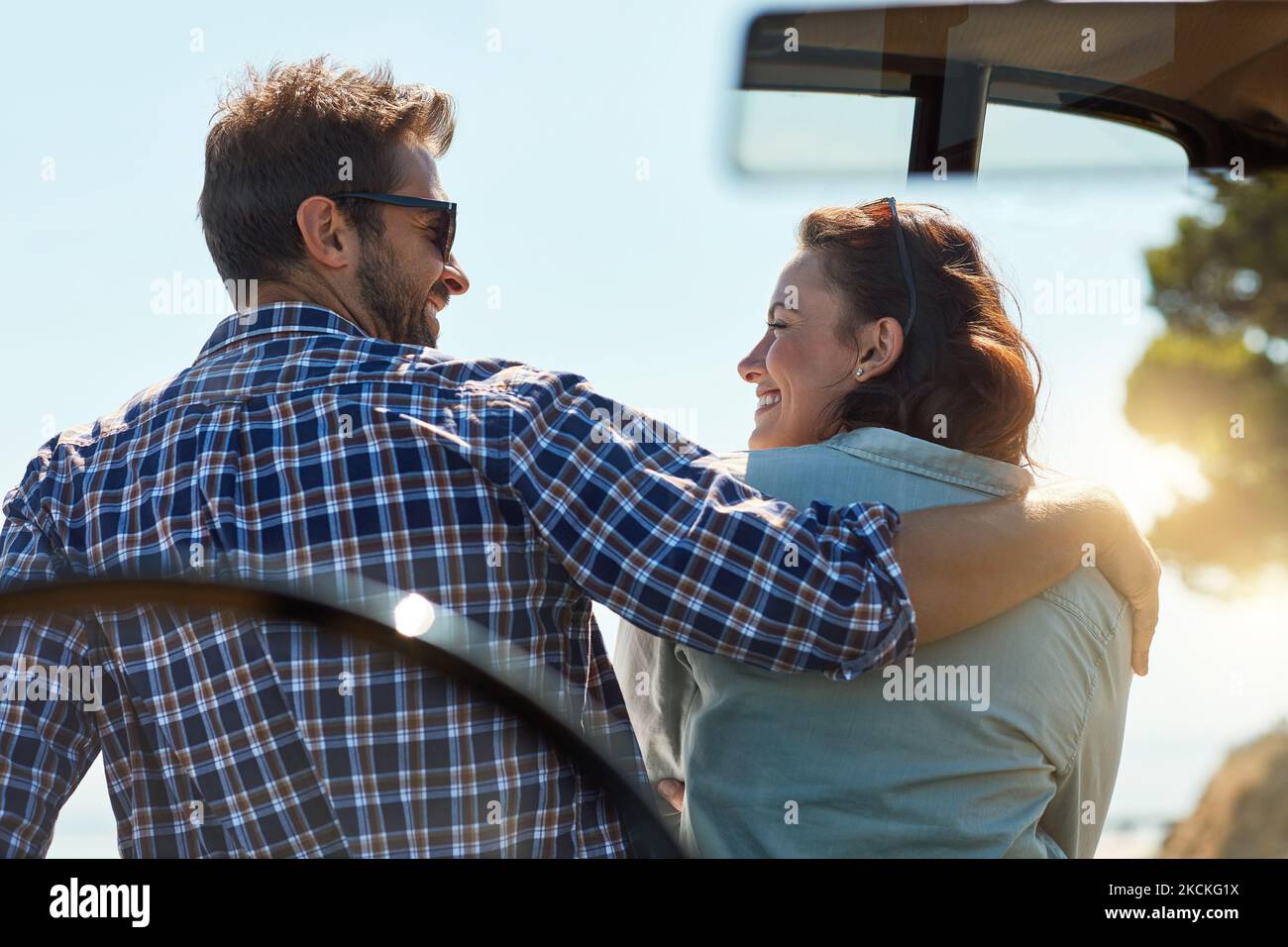 Youre the most beautiful sight out here. Rearview shot of an ...