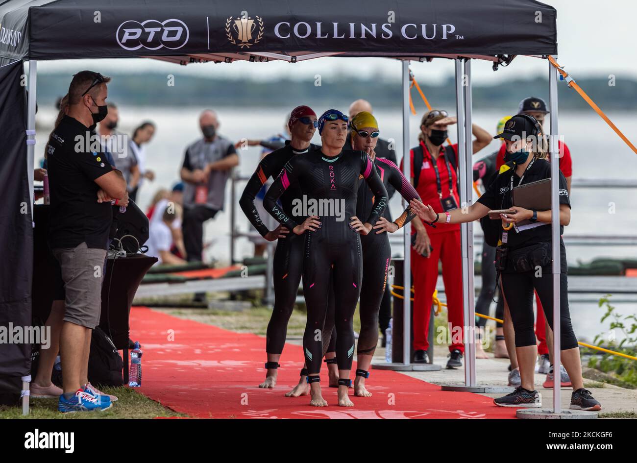 Lucy Charles-Barclay of Team Europe before the swim start at The ...