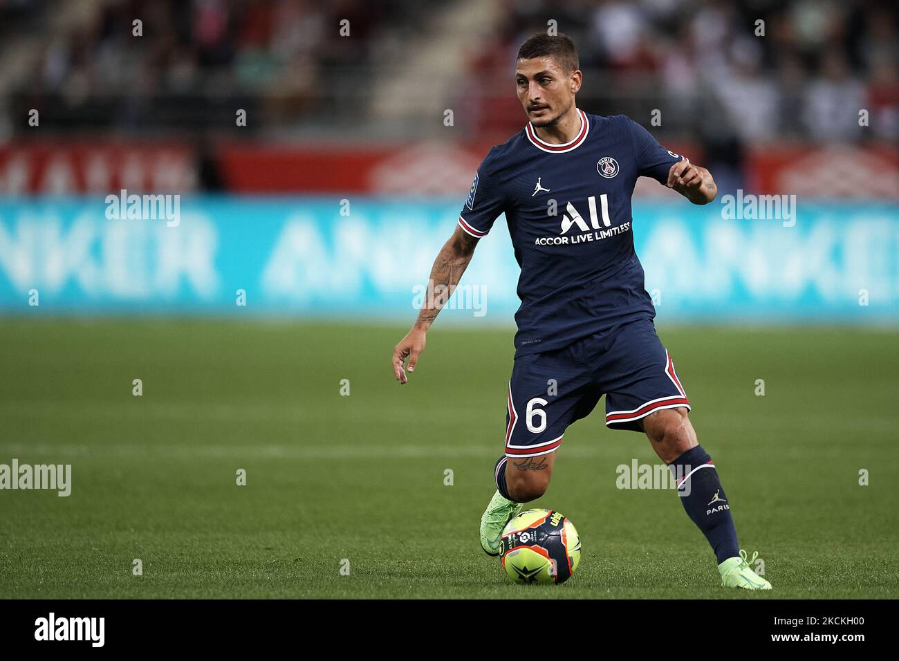 Marco Verratti of PSG in action during the Ligue 1 Uber Eats match ...