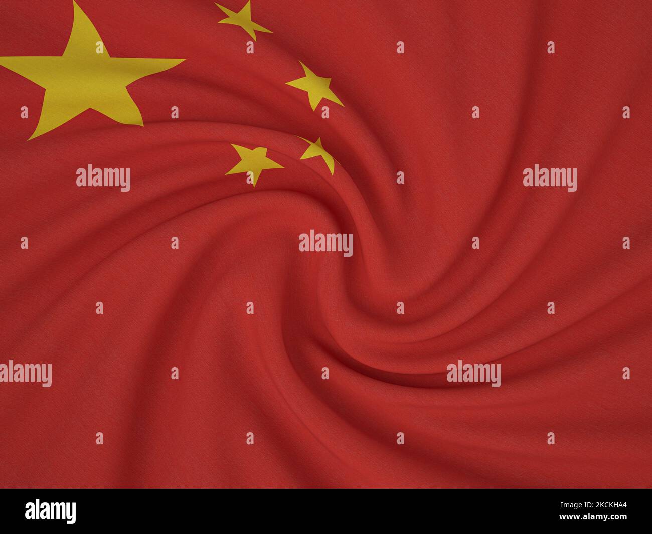 Twisted fabric China flag background. 3d illustration Stock Photo - Alamy