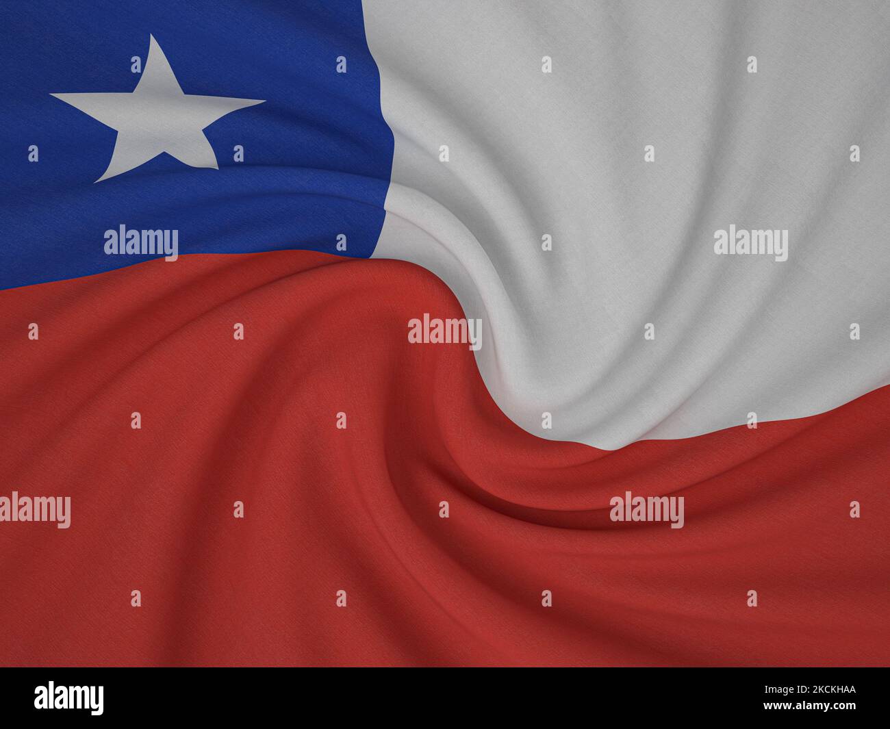 Twisted fabric Chile flag background. 3d illustration Stock Photo - Alamy