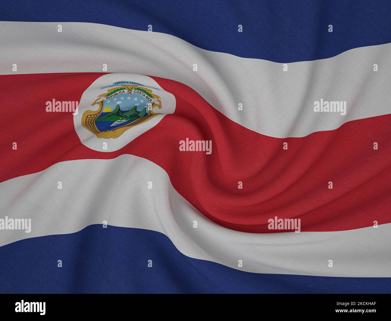 Twisted fabric Costa Rica flag background. 3d illustration Stock Photo ...
