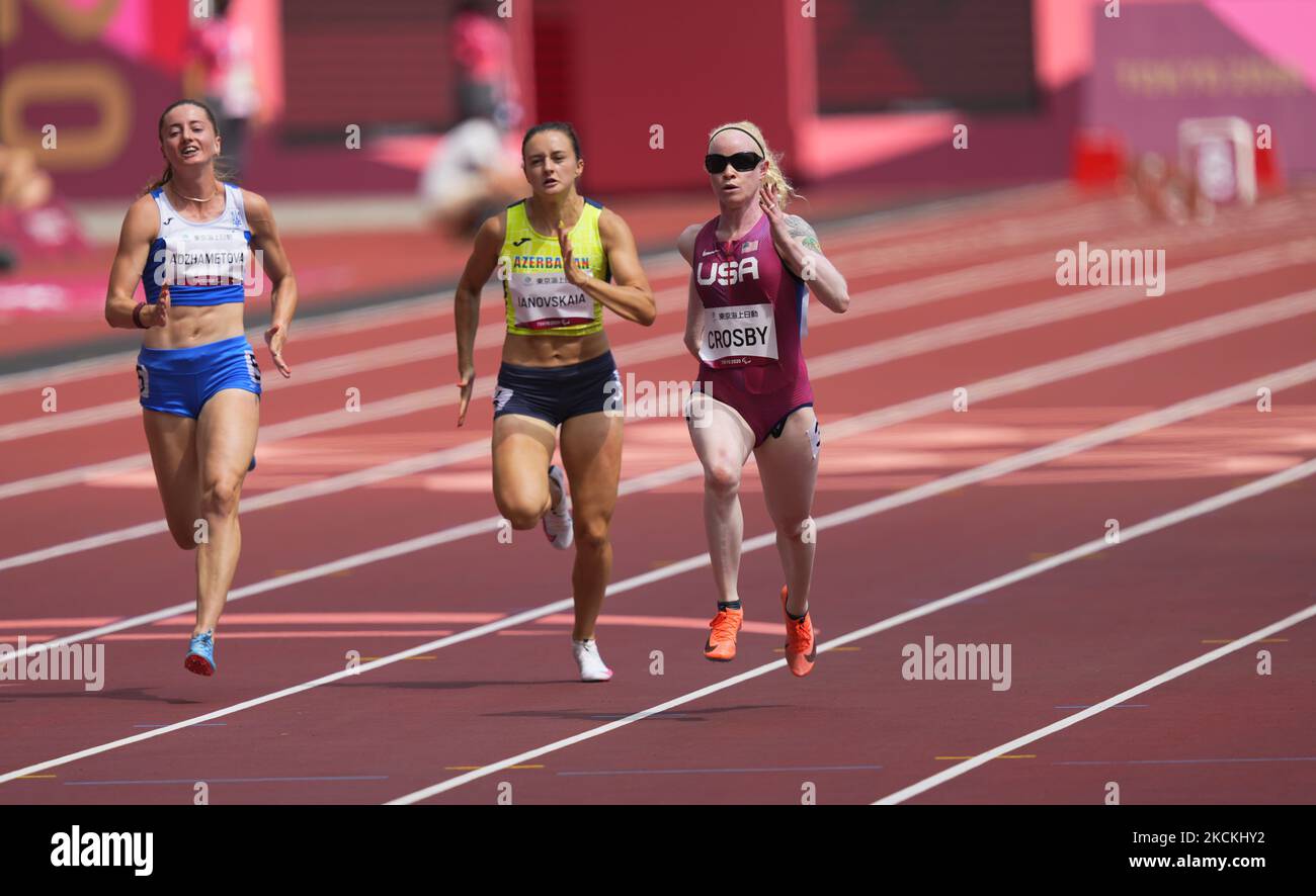 Kym Crosby from USA at 100m during athletics at the Tokyo Paralympics ...