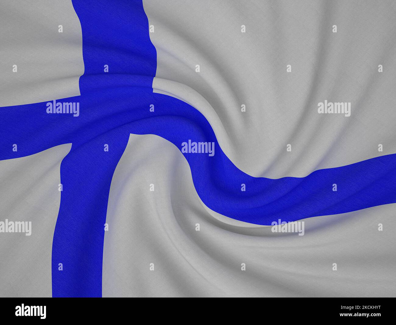 Twisted fabric Finland flag background. 3d illustration Stock Photo - Alamy