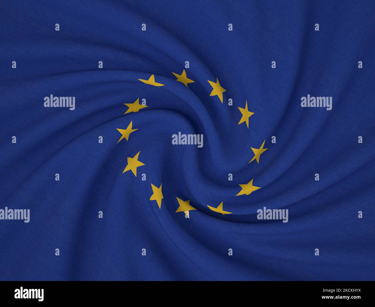 Twisted fabric EU flag background. 3d illustration Stock Photo - Alamy
