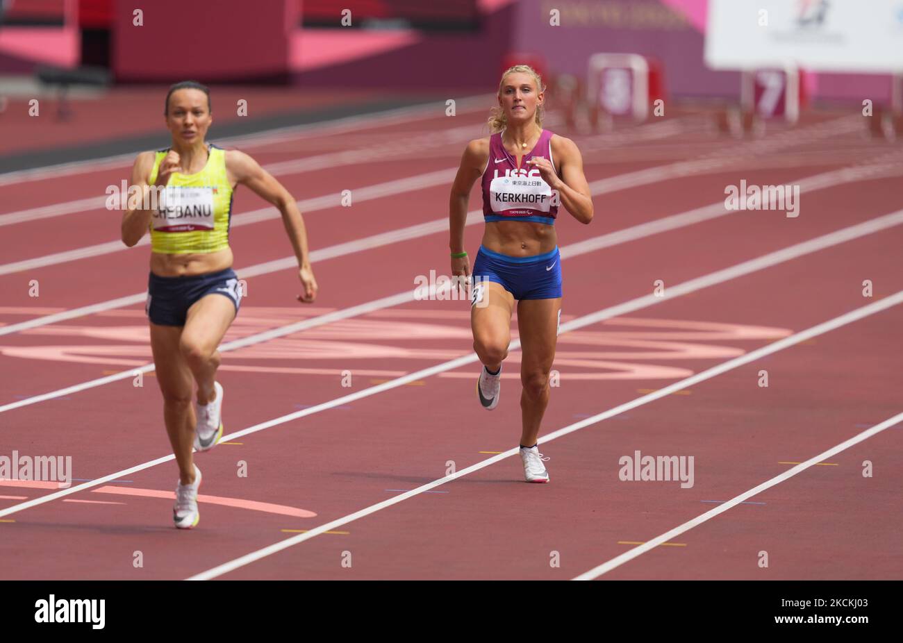 Erin Kerkhoff from USA at 100m during athletics at the Tokyo ...