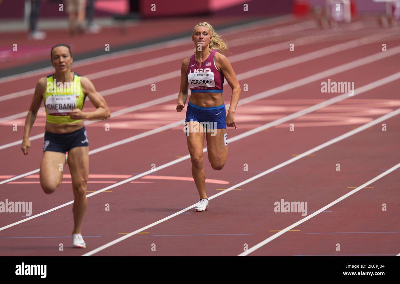 Erin Kerkhoff from USA at 100m during athletics at the Tokyo ...