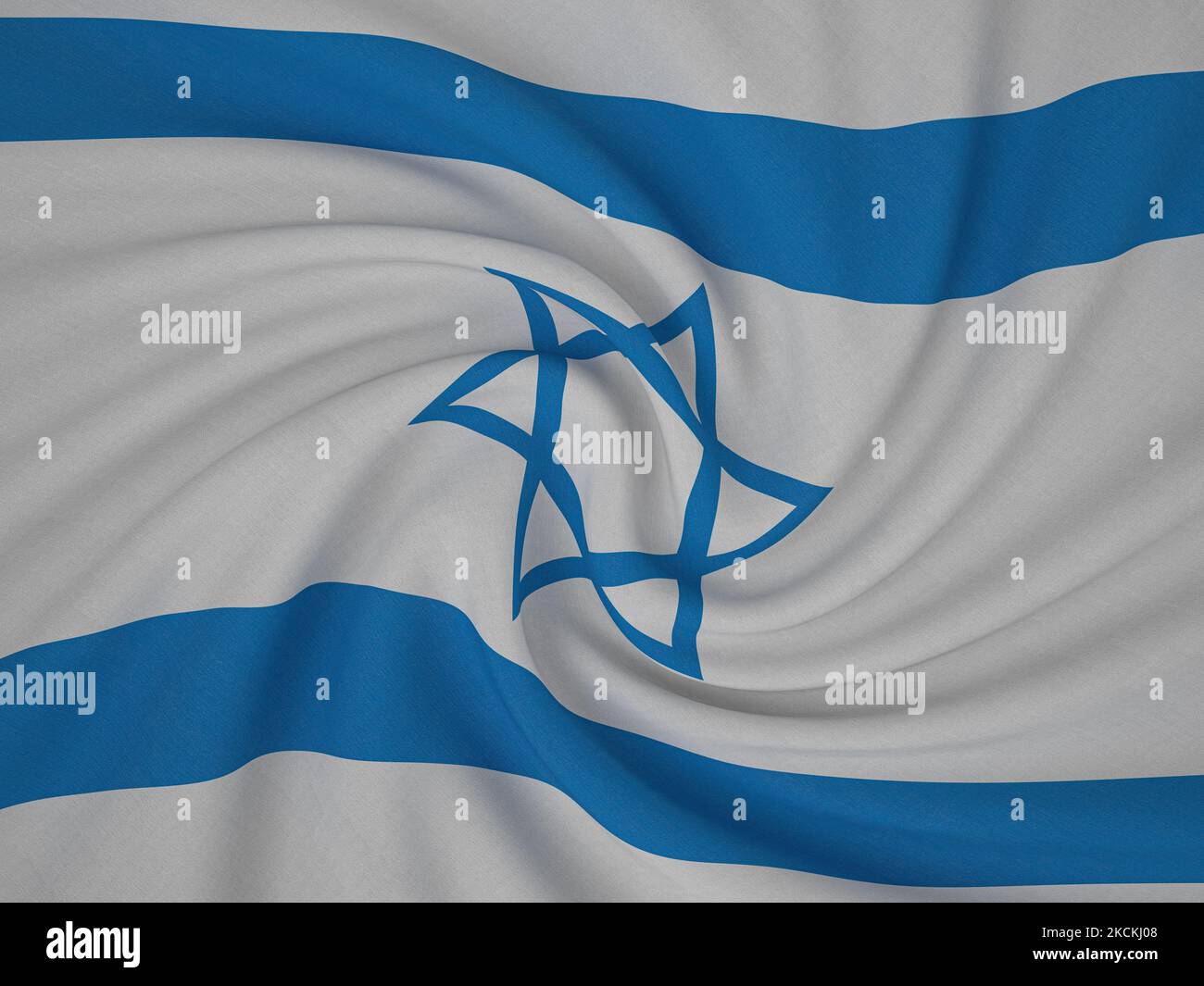 Twisted fabric Israel flag background. 3d illustration Stock Photo - Alamy