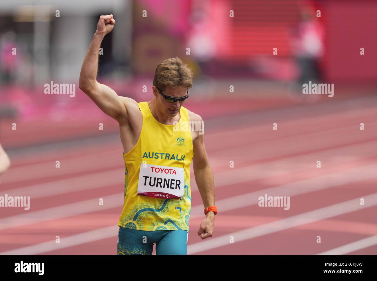 James Turner from Australia winning 400m during athletics at the Tokyo ...