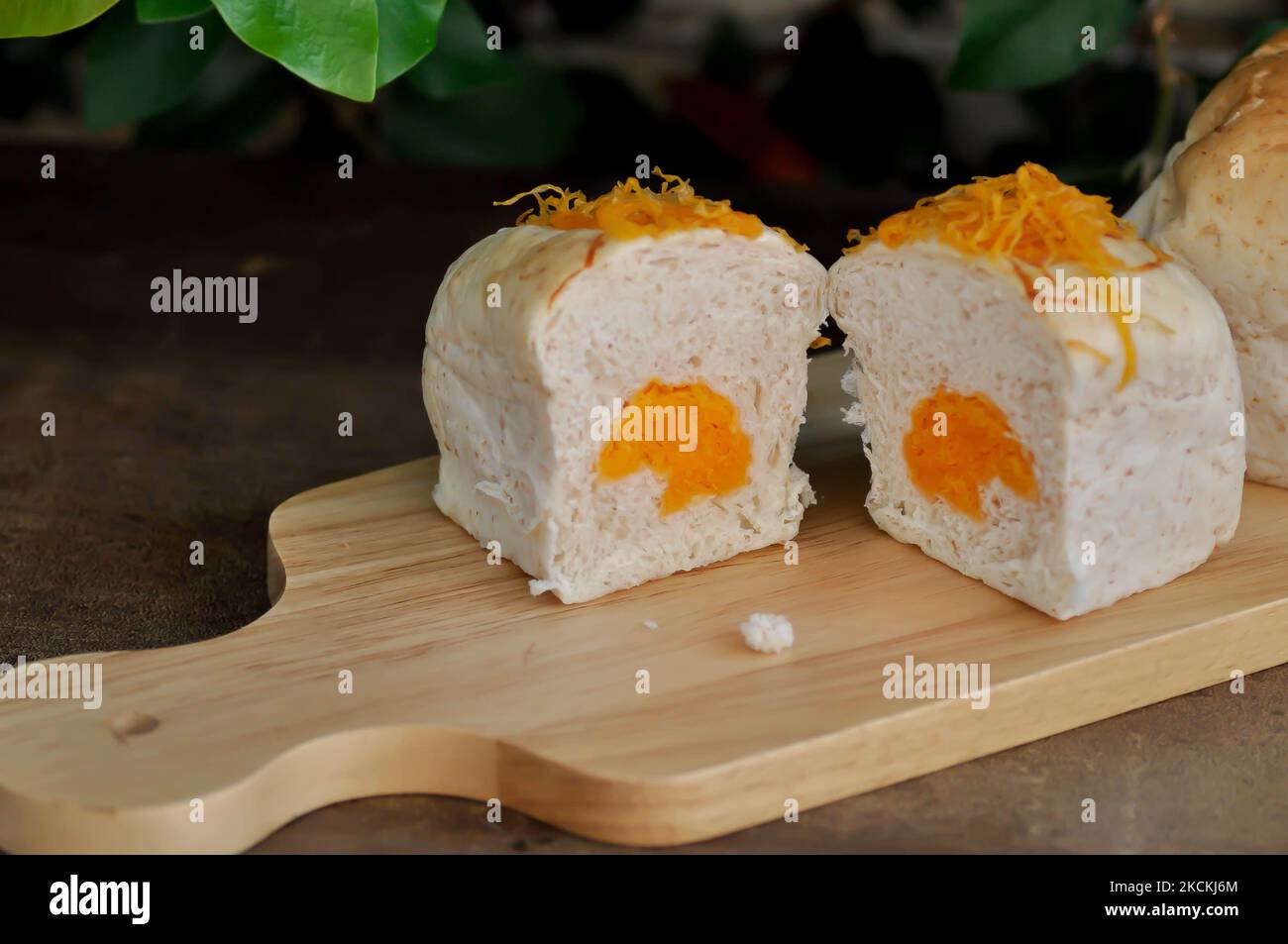 loaf of bread, egg bread or sweetmeat bread or wholewheat bread in the ...